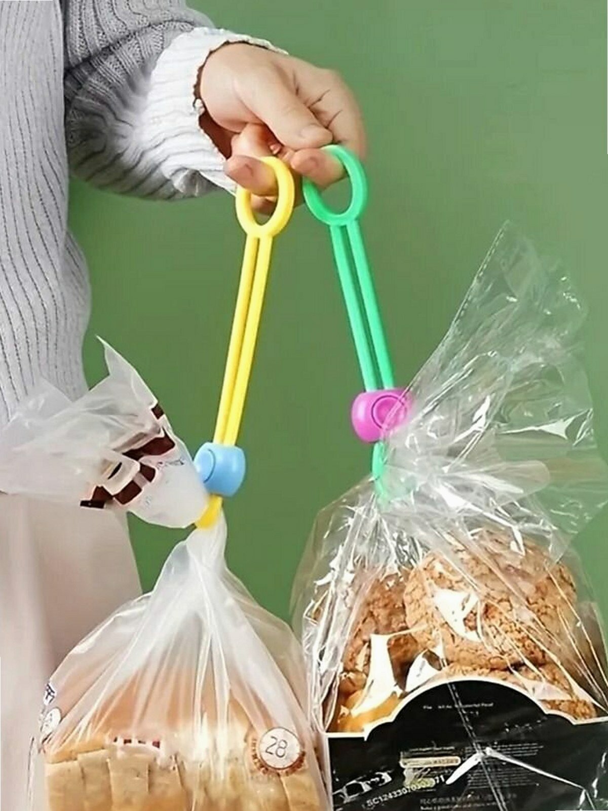 Зажим кухонный для хранения продуктов, 3 шт, разноцветный, из ABS пластика, длина 16 см, для кухни