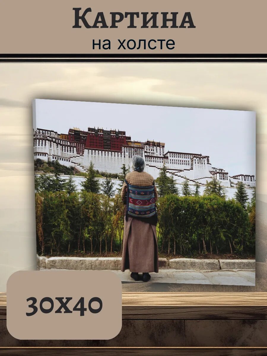 Картина Постер Китай China 30x40 дворец Потала Тибет