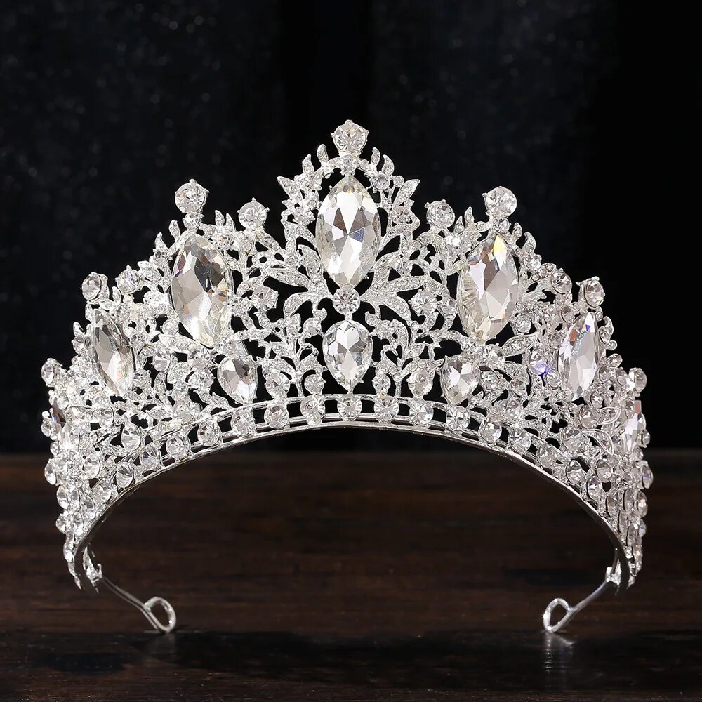 Белая кристалльная диадема Silver White