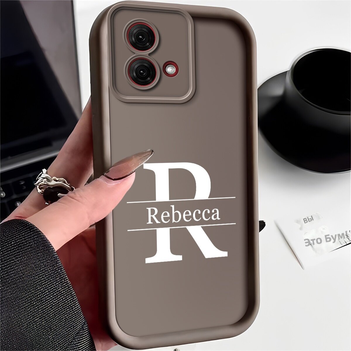 Тонкий ударопрочный чехол для смартфона с минималистичным рукописным дизайном и покрытием, устойчивым к царапинам, цвет: смешанный