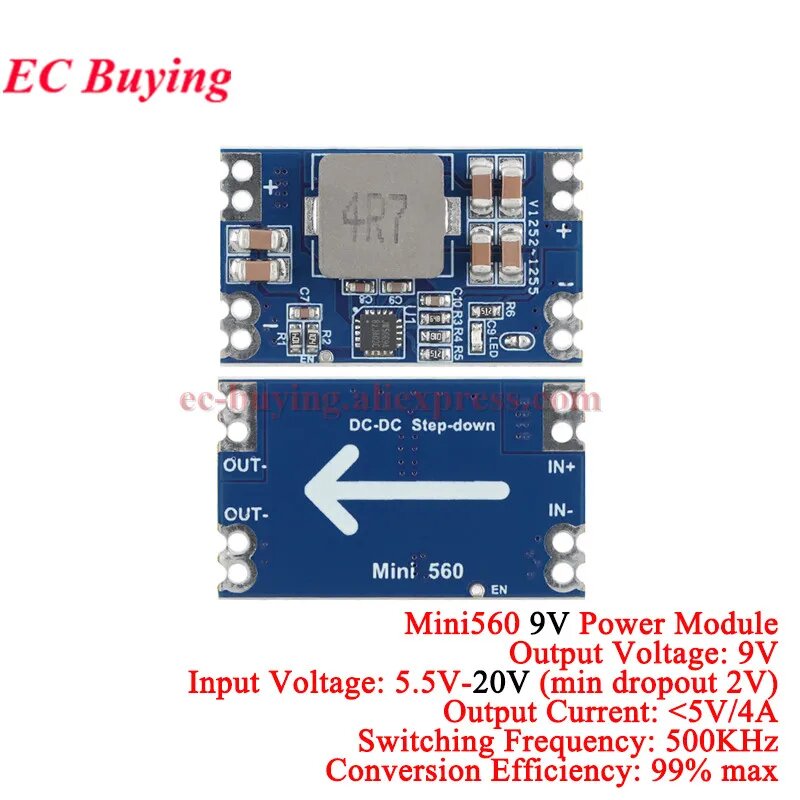 EC Buying Mini-360 понижающий модуль питания 6-30В до 3.3В 5В 9В 12В