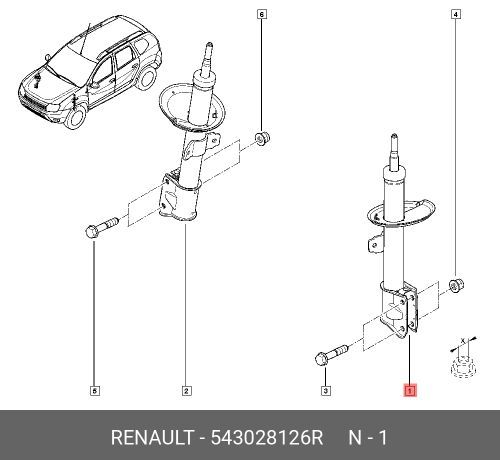 Амортизатор подвески передний RENAULT 543028126R