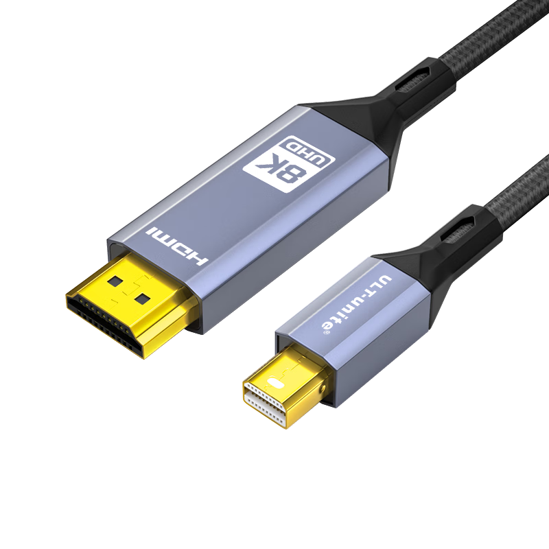 ULT-Unite Активный кабель Mini DP в HDMI 8K60Hz/4K120Hz для ноутбуков Microsoft к ТВ и монитору 1 метр Версия：1