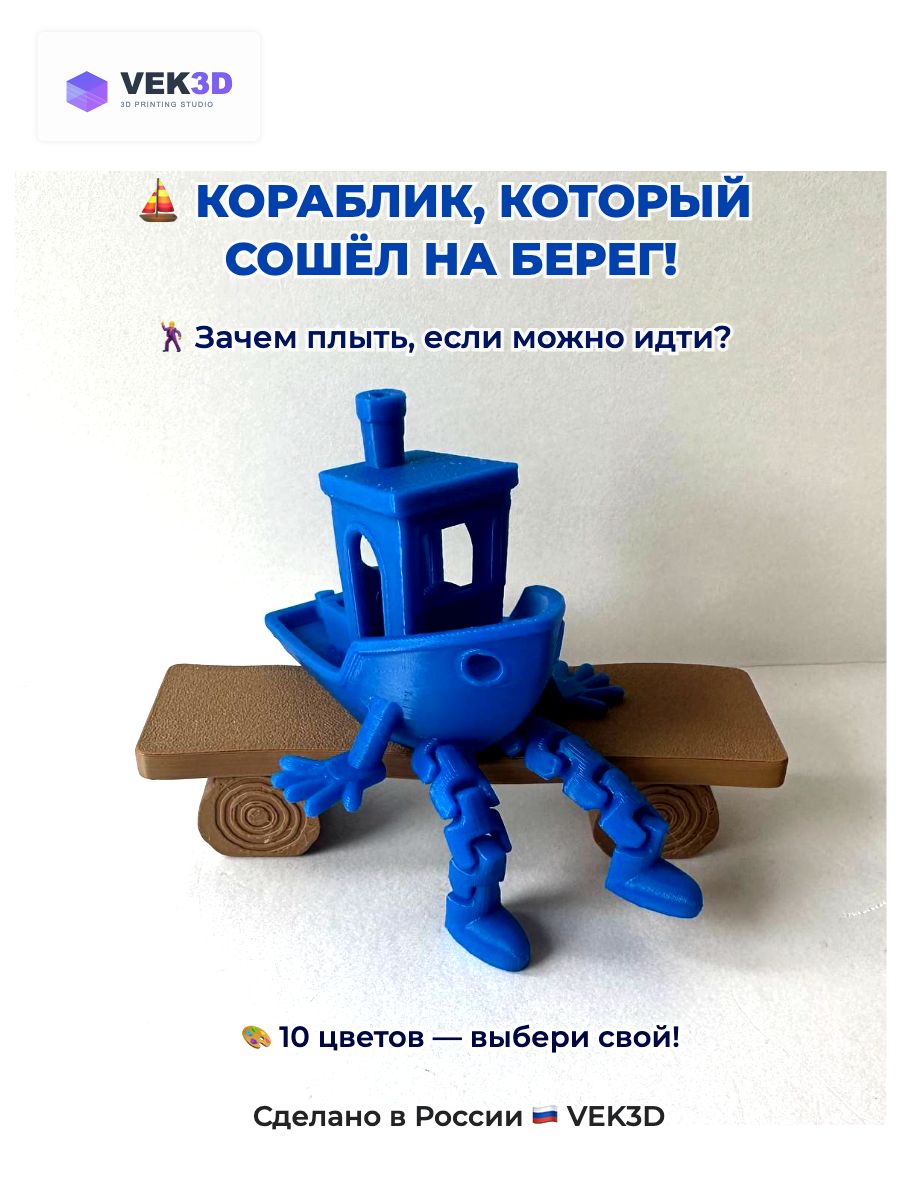 Кораблик с подвижными ножками, цвет синий; сувенир, декор, подарок на каждый день, украшение.