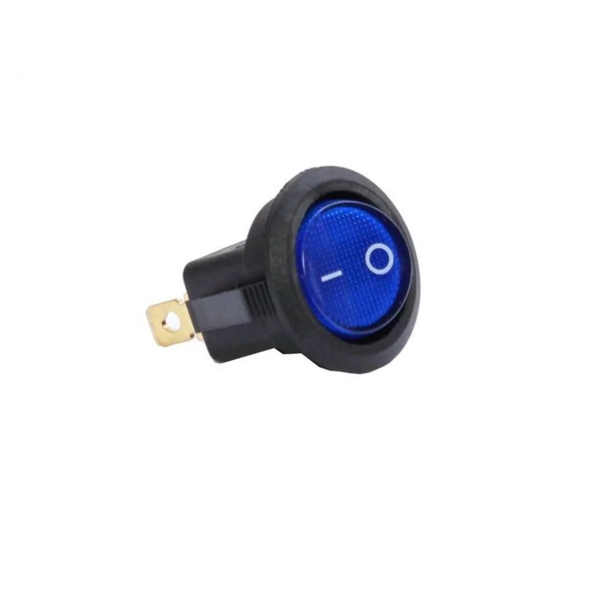 Клавиша 12V 20А круглая черная с синей LED подсветкой (3конт.) ON-OFF TM Nord YADA