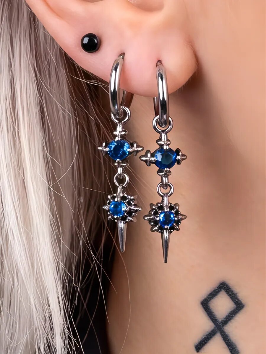 Серьги-трансформеры Starfallshop, славянский оберег, искусственный камень, фианит