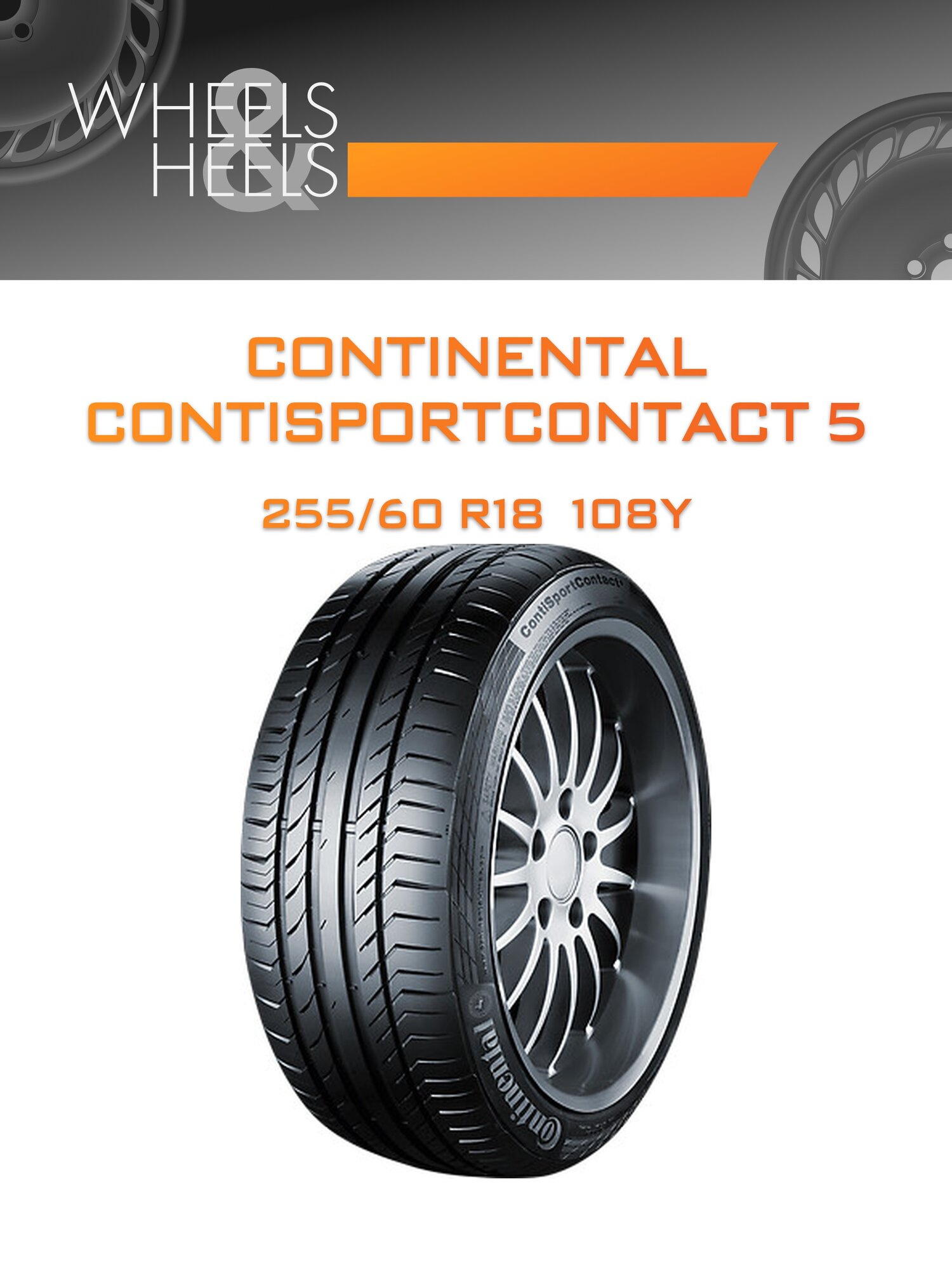 Шина автомобильная CONTINENTAL CONTISPORTCONTACT 5 SUV 255/60 R18 108Y SUMMER, летняя, универсальная
