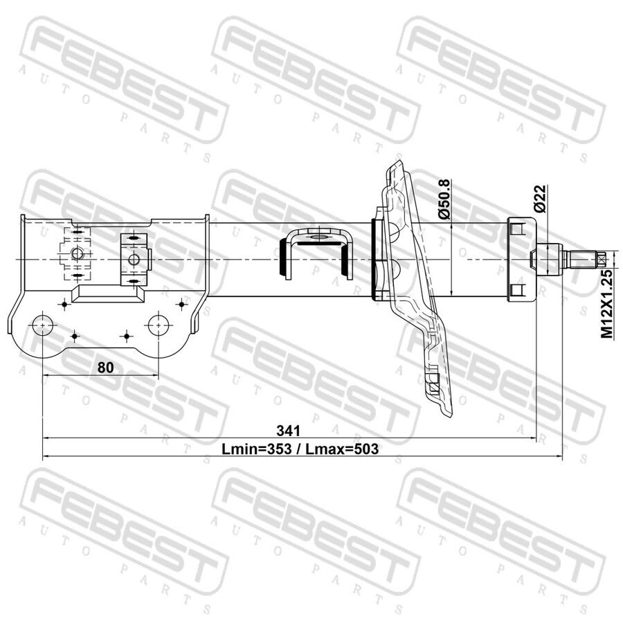 Амортизатор передний правый gas.twin tube (FEBEST 12110-003FR)