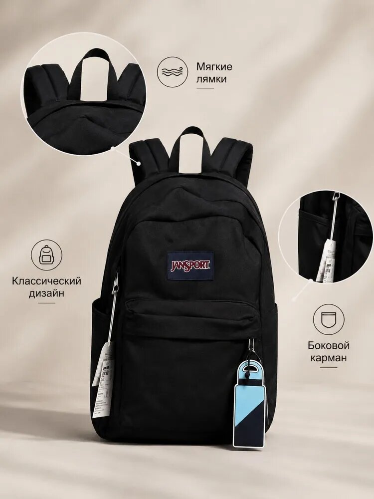 JanSport Сумка школьная JanSport SuperBreak Plus, Черный, 50x40x20 см — фото 1