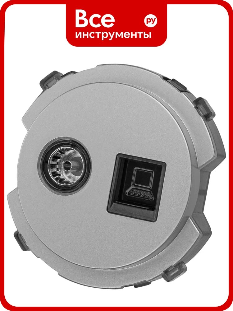 Розетка компьютерная TDM ELECTRIC RJ45 + TV розетка оконечная платина, "байкал" SQ1819-0319