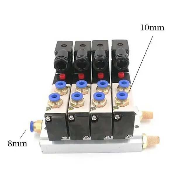 Пневматический клапан 4V210 DC24V, 4 ряда, 10мм