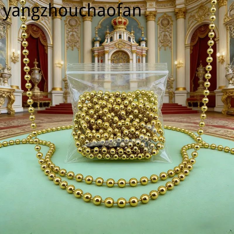 Елочные бусы 300 см золотой 1 шт