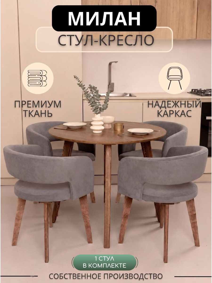 Cтул с мягкой спинкой для кухни Milan