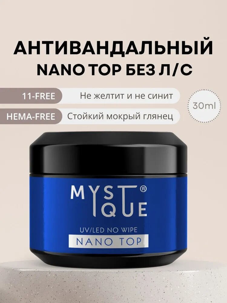 Антивандальный прозрачный глянцевый топ (30 мл)