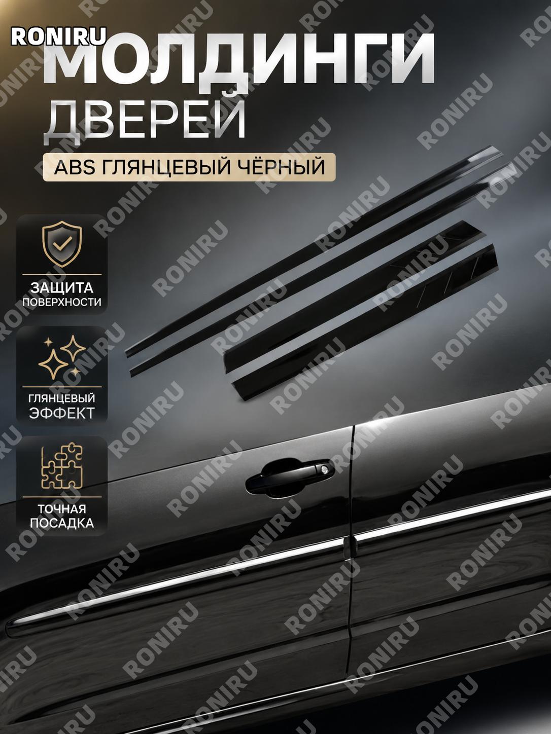 Молдинг дверной кромки 2023 Accord ABS, накладка на дверь, цвет чёрный рояльный, пластиковый элемент защиты авто