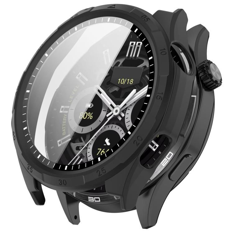 For Honor Watch 6 / 6 Plus Чехол для часов For Honor Watch 6 / 6 Plus в стиле Scale Style с защитной пленкой из закаленного поликарбоната (матовый черный).
