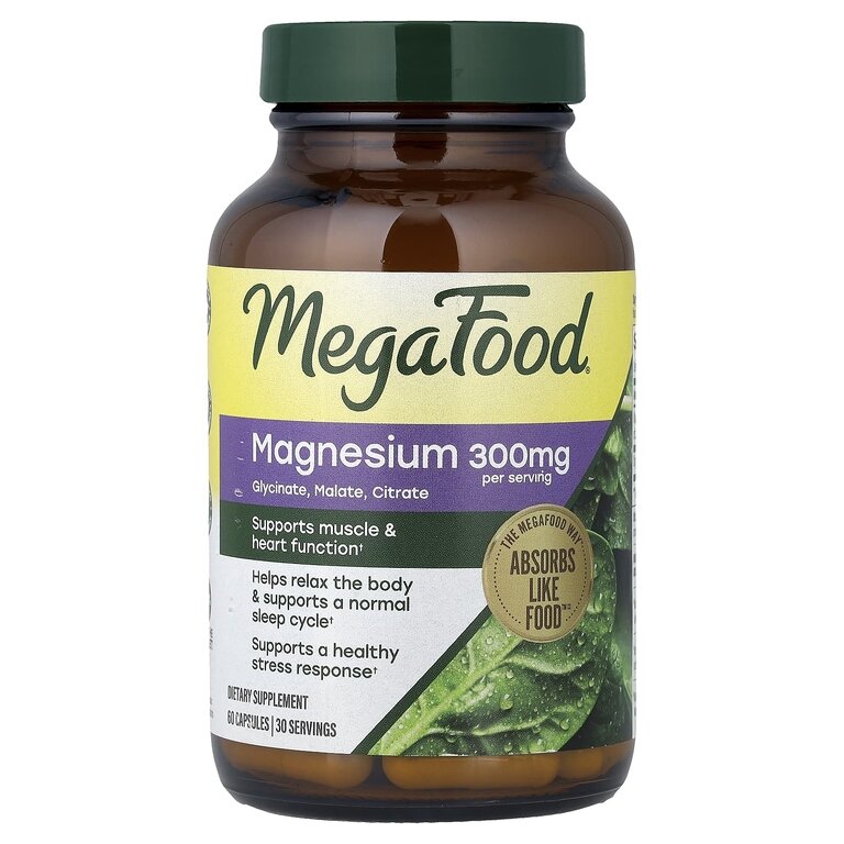 MegaFood, Магний, 300 мг, 60 капсул