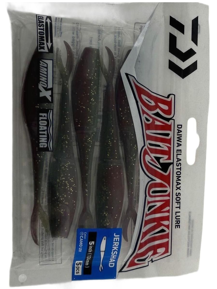 Силиконовая приманка Daiwa BAIT JUNKIE JERKSHAD 5 (12.5см) Motor oil uv (упаковка - 5шт)