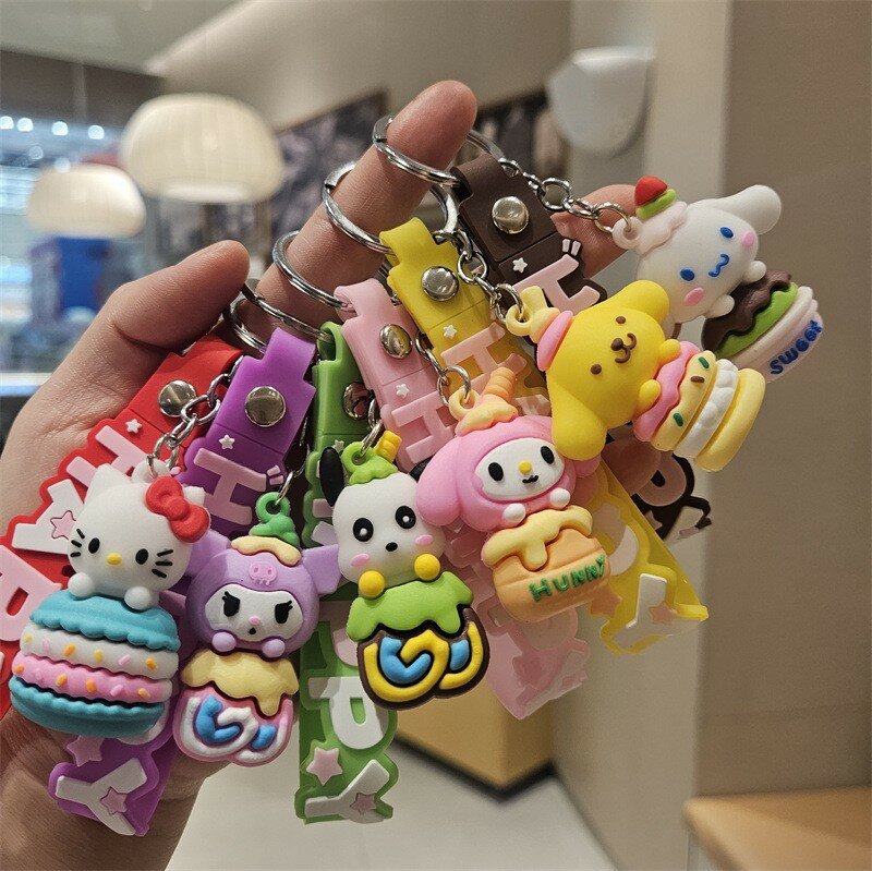 5 шт брелок Sanrio ПВХ, милый брелок на сумку Куроми, мультяшный брелок-застежка Торт Sanrio