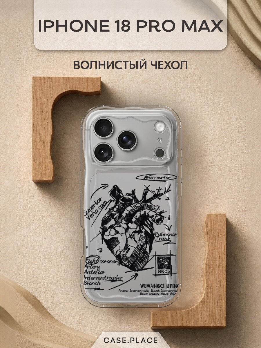 Чехол на iPhone 18 Pro Max / Айфон 18 Про Макс с принтом Анатомическое сердце 2