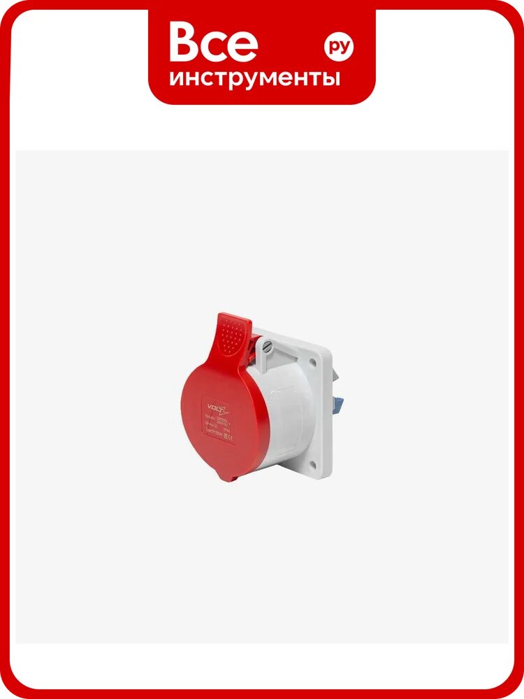 Розетка встраиваемая панельная 16 A, 380-415 В, 3P+N+E, quick connect, IP44 Voltz SP156Q44