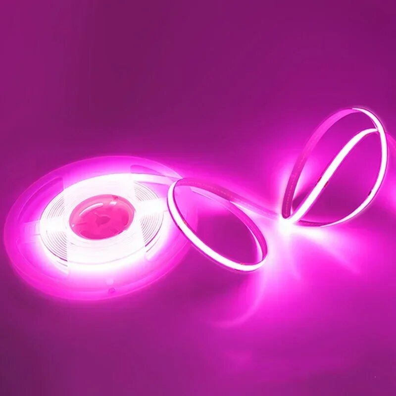 Светодиодная лента COB 320 ЛЕД/м, RGB, гибкая Розовый, Pink, 5V- USB plug, 0.5m
