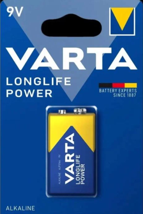 Батарейка VARTA Longlife Power 6LR61/9V, 1 штука (1 штука в одном блистере)
