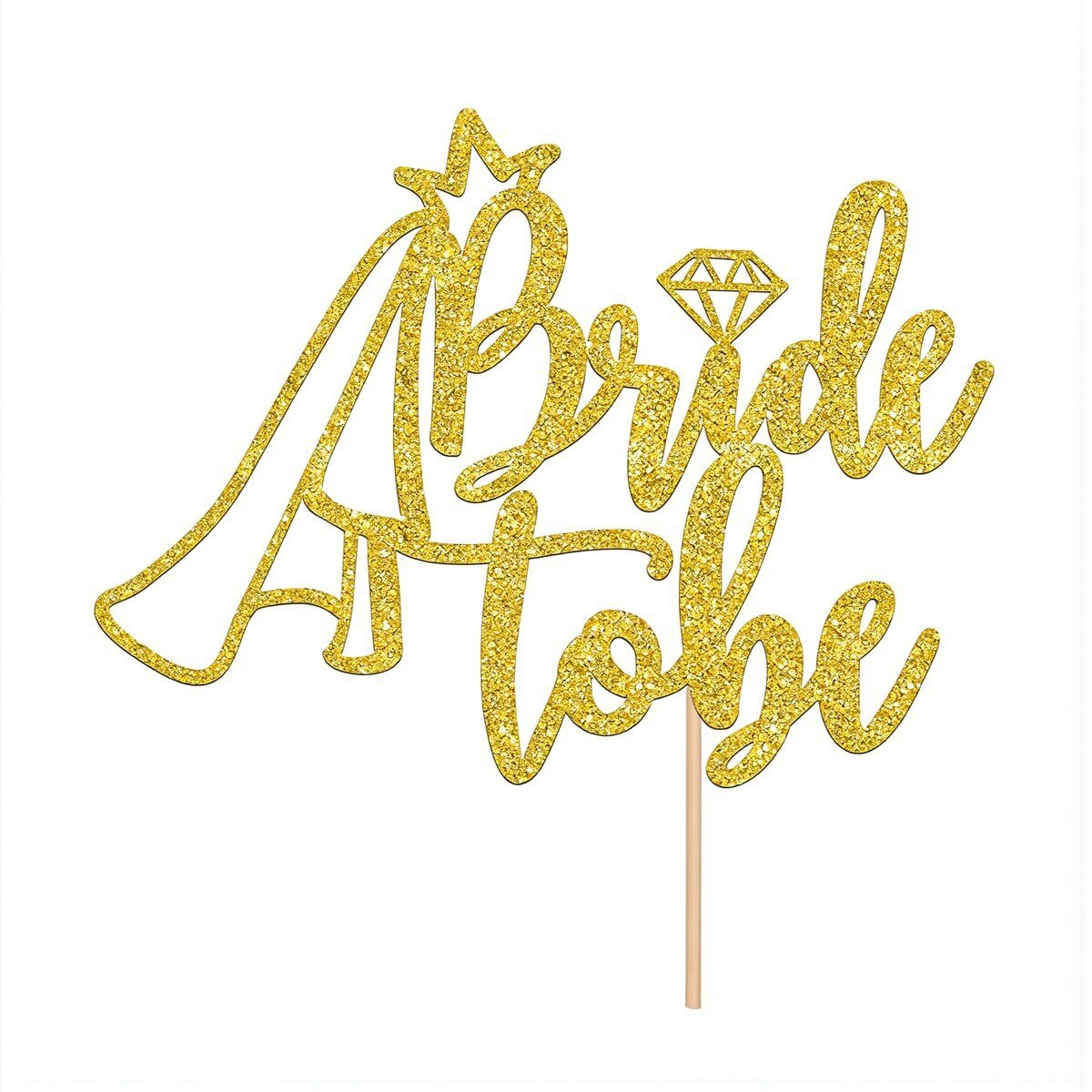 Топпер для торта Bride to be золотой глиттер, подходящее украшение для девичника невесты, помолвочной вечеринки, свадебного мероприятия с ярким блестящим внешним видом
