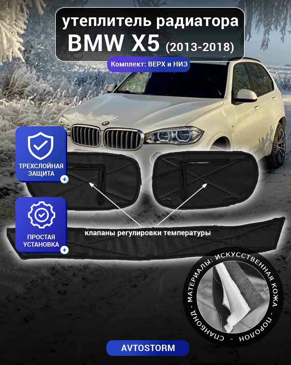 Утеплитель радиатора для автомобиля BMW Х5 (2013-2018)