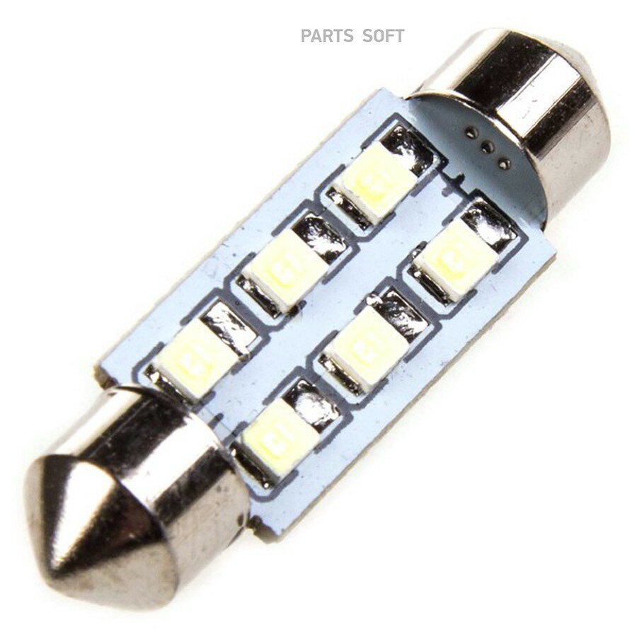 Автолампа диод T11C5W) 24V 6 SMD 1-конт 39мм Белая 2 шт. SKYWAY SKYWAY S08202020 | цена за 1 шт