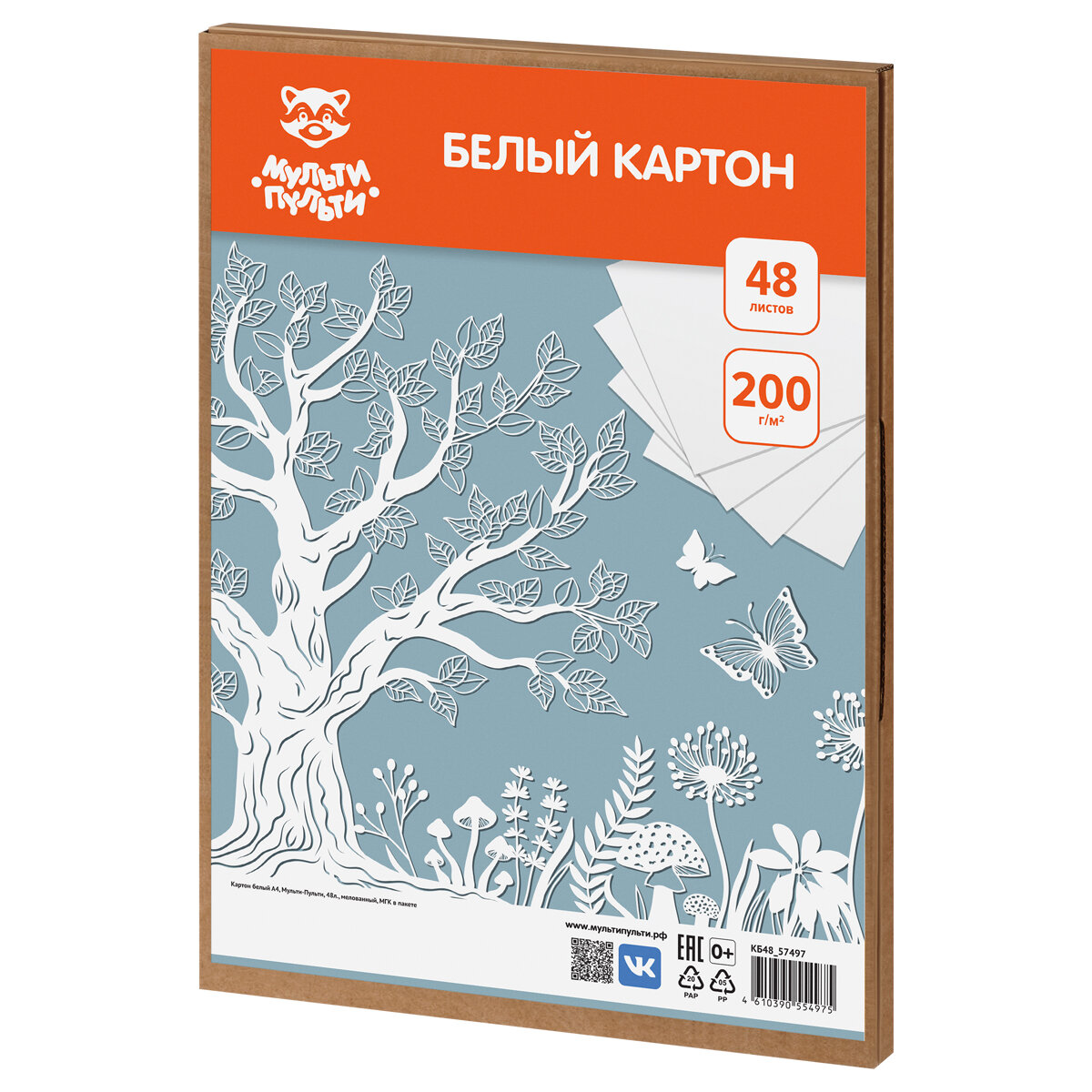 Картон белый Мульти-Пульти А4 48 листов (КБ48_57497)