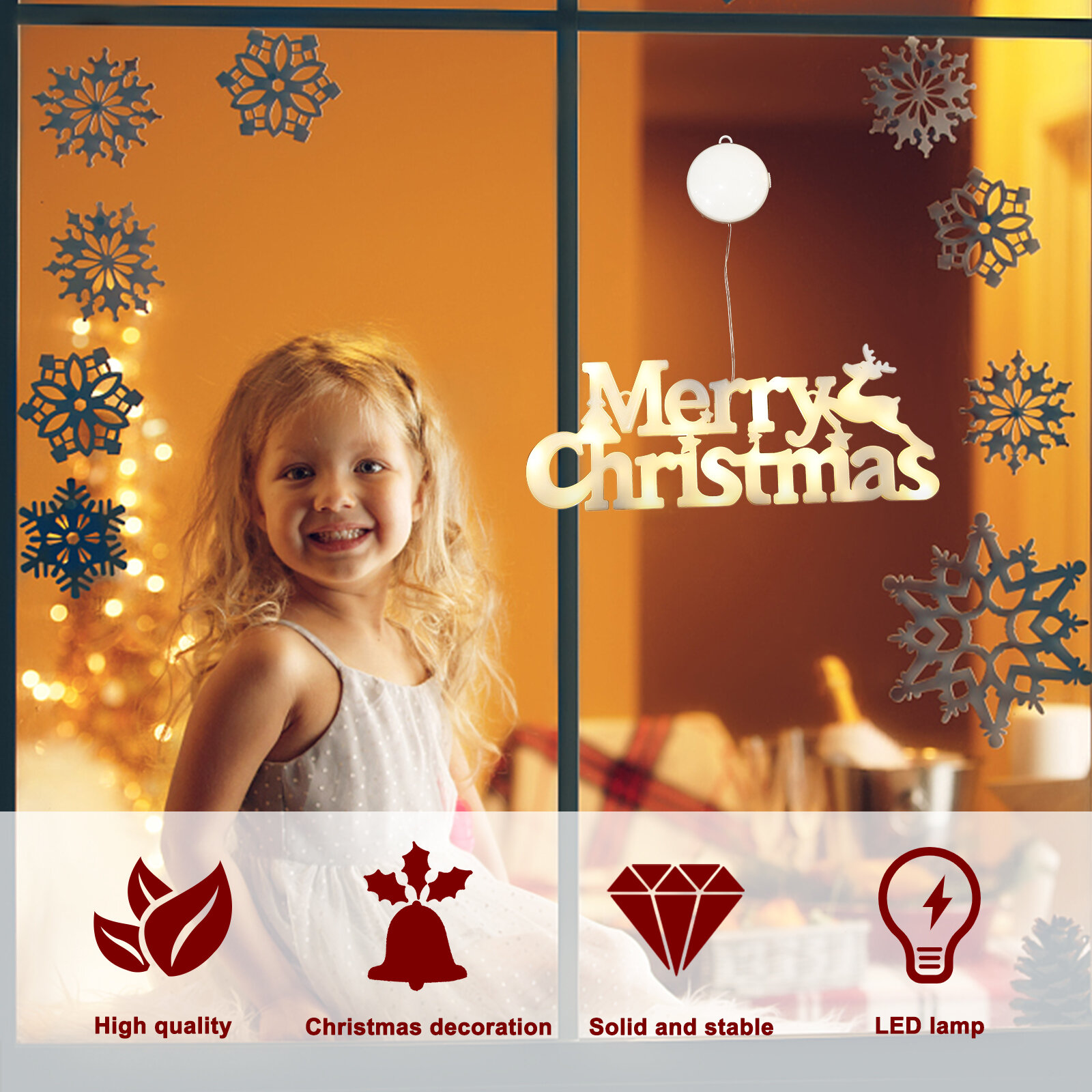 Светящаяся Вывеска Для Двери С Подсветкой LED Освещение Для Украшения Christmas 28X9CM