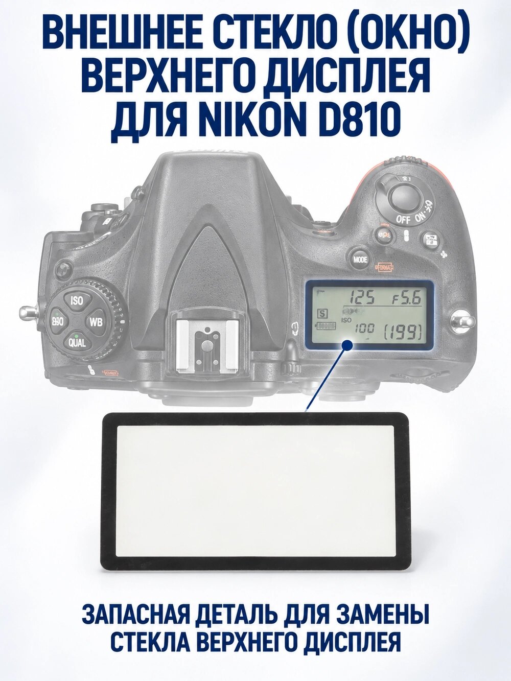 Защитное стекло DOFA для верхнего экрана фотоаппарата Nikon D810