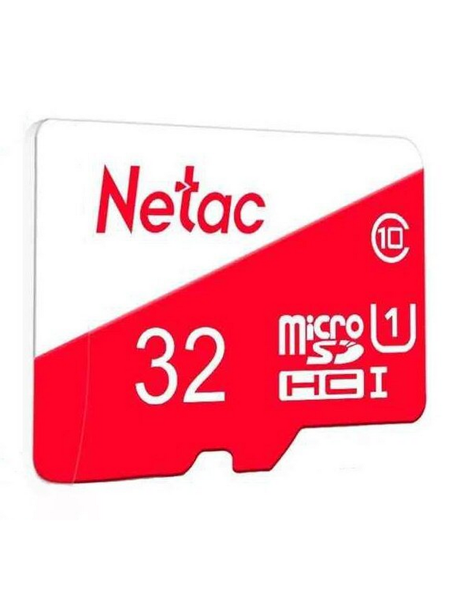 Карта памяти Netac MicroSDXC ECO P500 (NT02P500ECO-032G-S) 32 Гб Белый с красным microSDXC