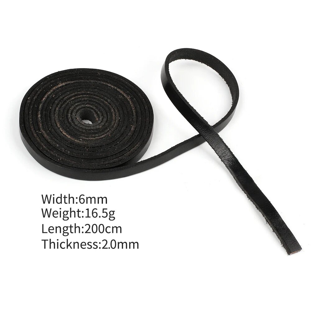 Кожаные полоски FASHIONS KZ для рукоделия 2 м Black 0.6cm width