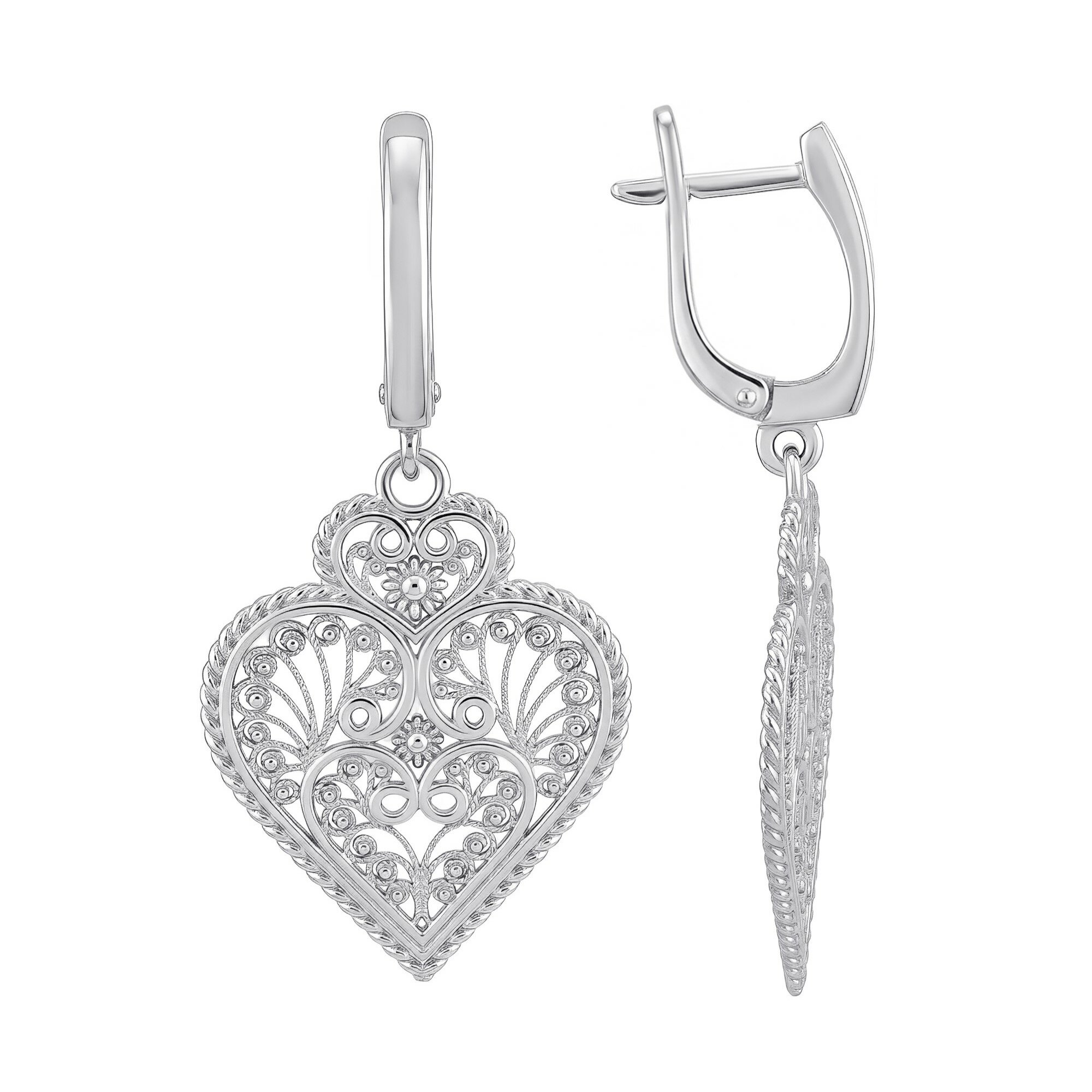 Серьги Яхонт, серебро, 925 проба