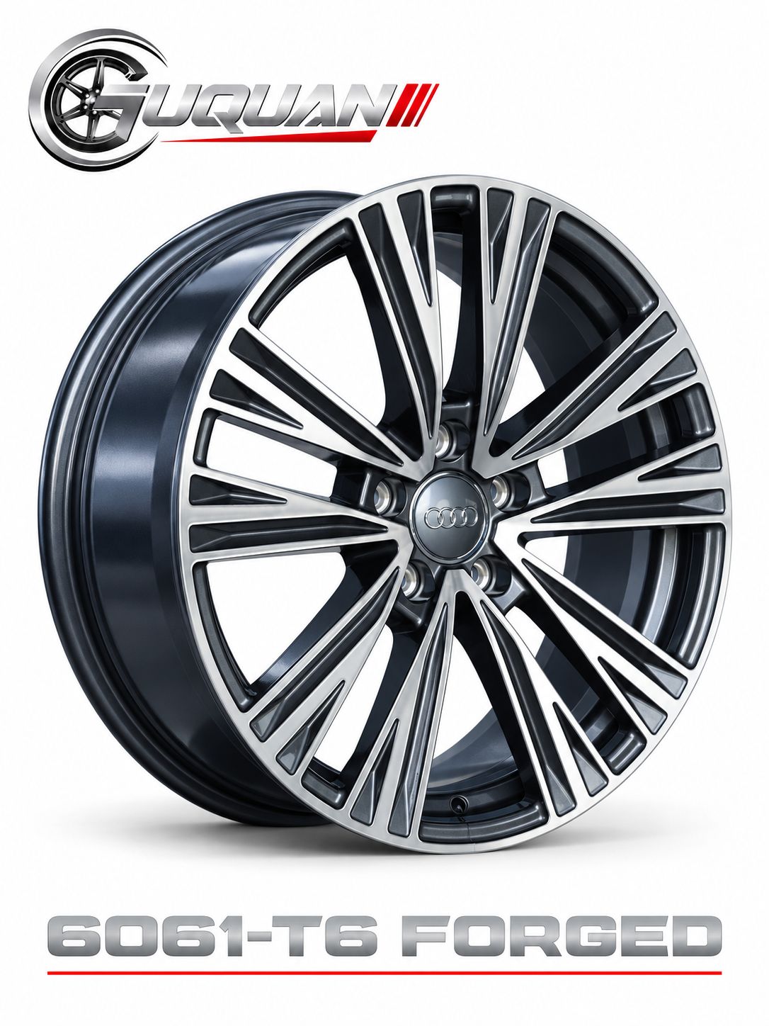 Кованый колесный диск ABW 3242E2090-1 R20 9J ET30 5x112, оружейно-серый с проточенной лицевой поверхностью