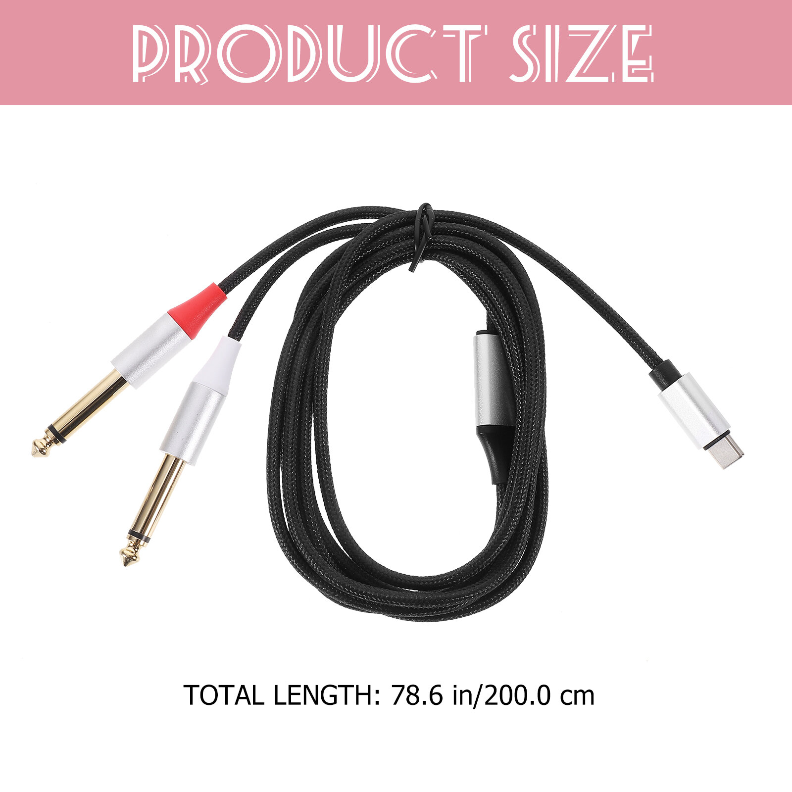Кабель Адаптер Usb-c В Двойной 6 35 Мм Для Аудио Устройств Длина 200x1 1x1 1 См
