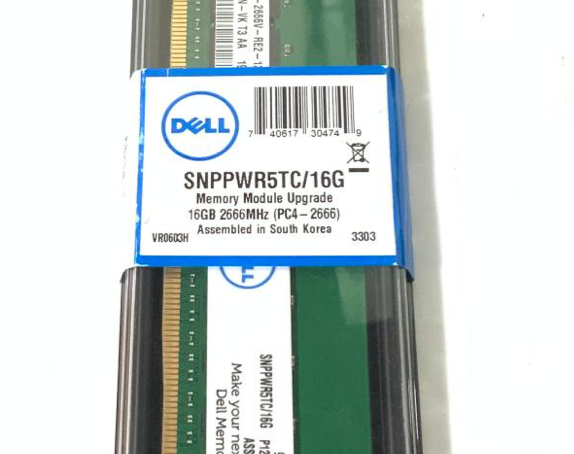 Модуль памяти DELL 16GB 2667Mhz 2RX8 DDR4 PC4-2667V RDIMM Server RAM Memory SNPPWR5TC/16G, 370-ADND