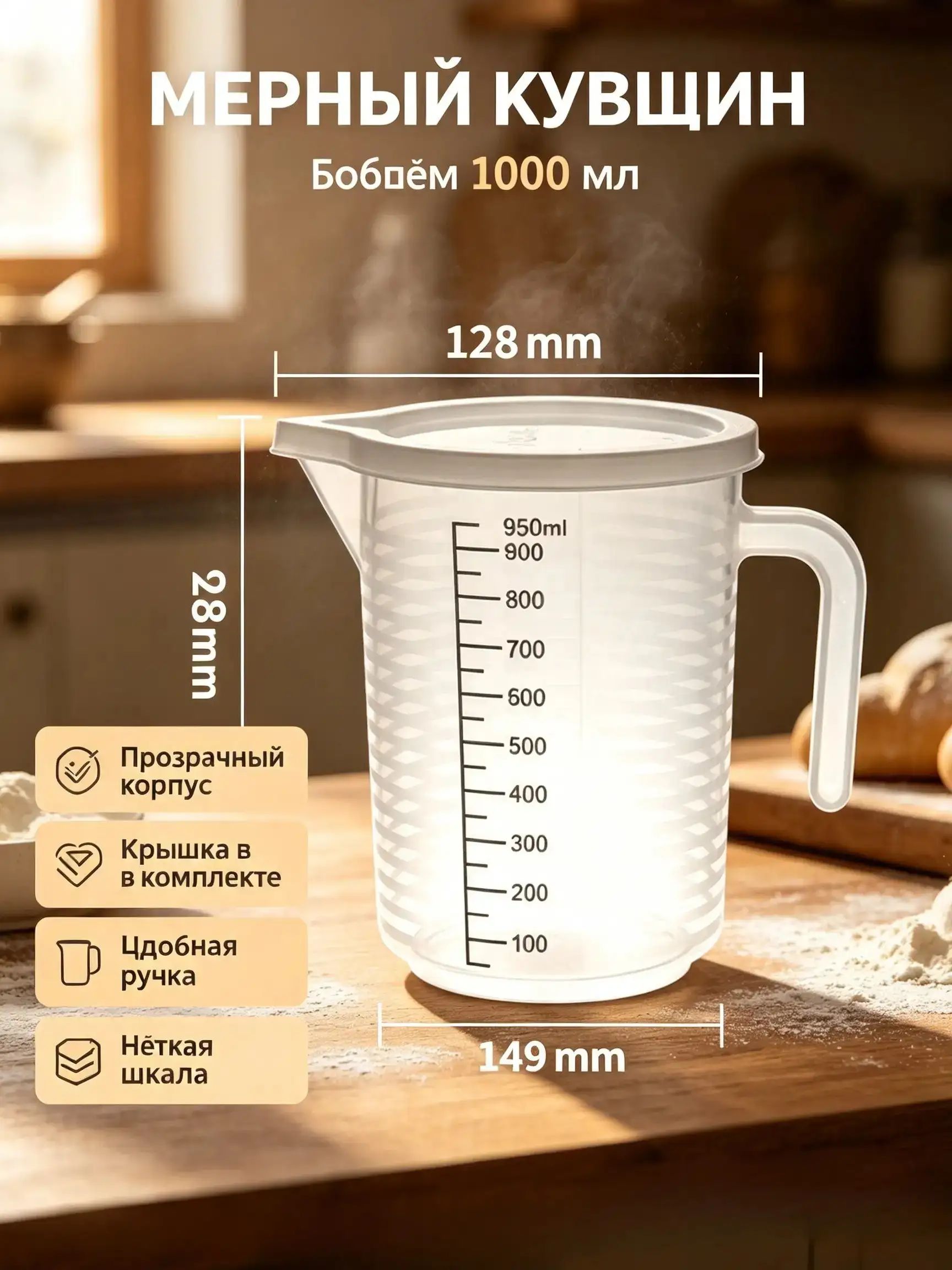 MINDTOP Емкость мерная, 1000 мл, 1 шт