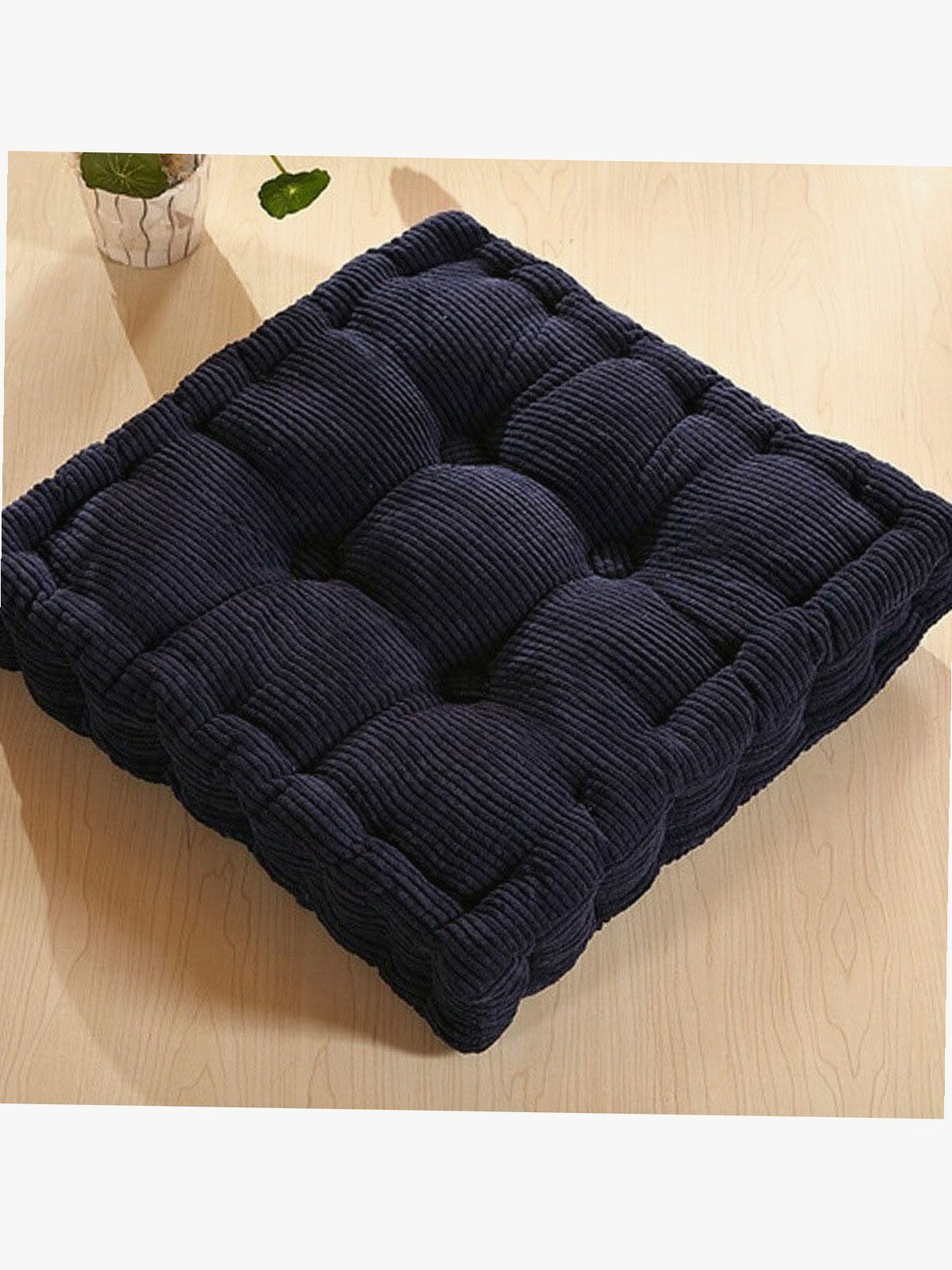 Подушка для сидения versatile square из мягкого кукурузного плюша для гостиной и патио, navy blue, 43x43 см