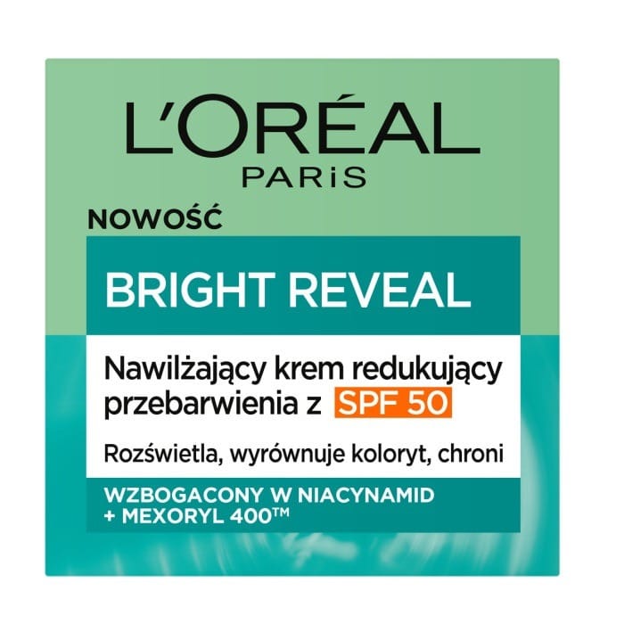 Крем для ухода за кожей L'Oreal Paris Bright Reveal, увлажняющий, уменьшающий гиперпигментацию, spf50, 50 мл