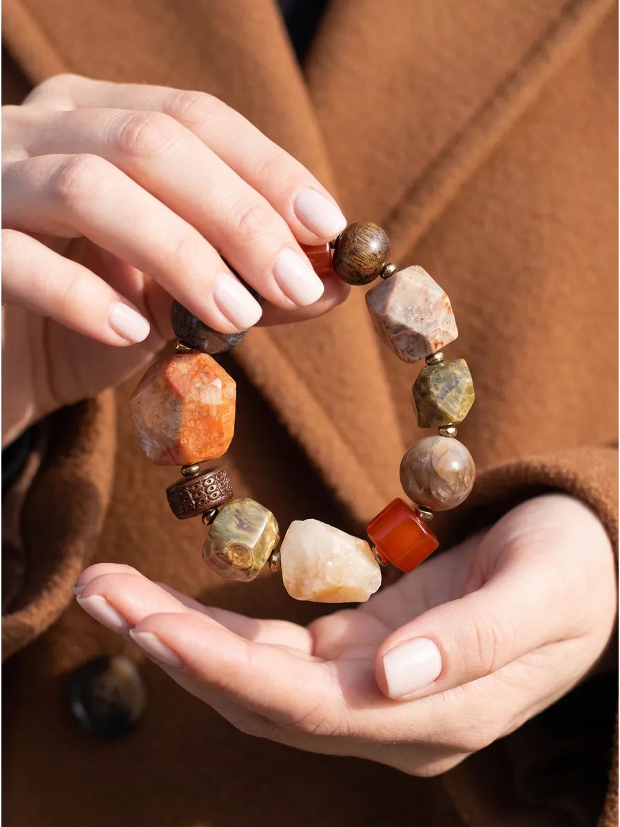 Браслет myartofstones, сердолик, агат