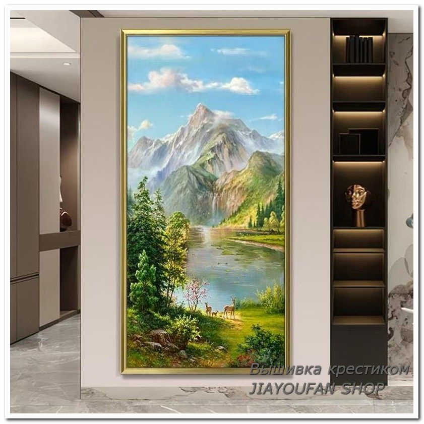 Набор для вышивания крестом, 11 Канiteй (11CT), канва 60x110 см, готовая вышивка 50x100 см