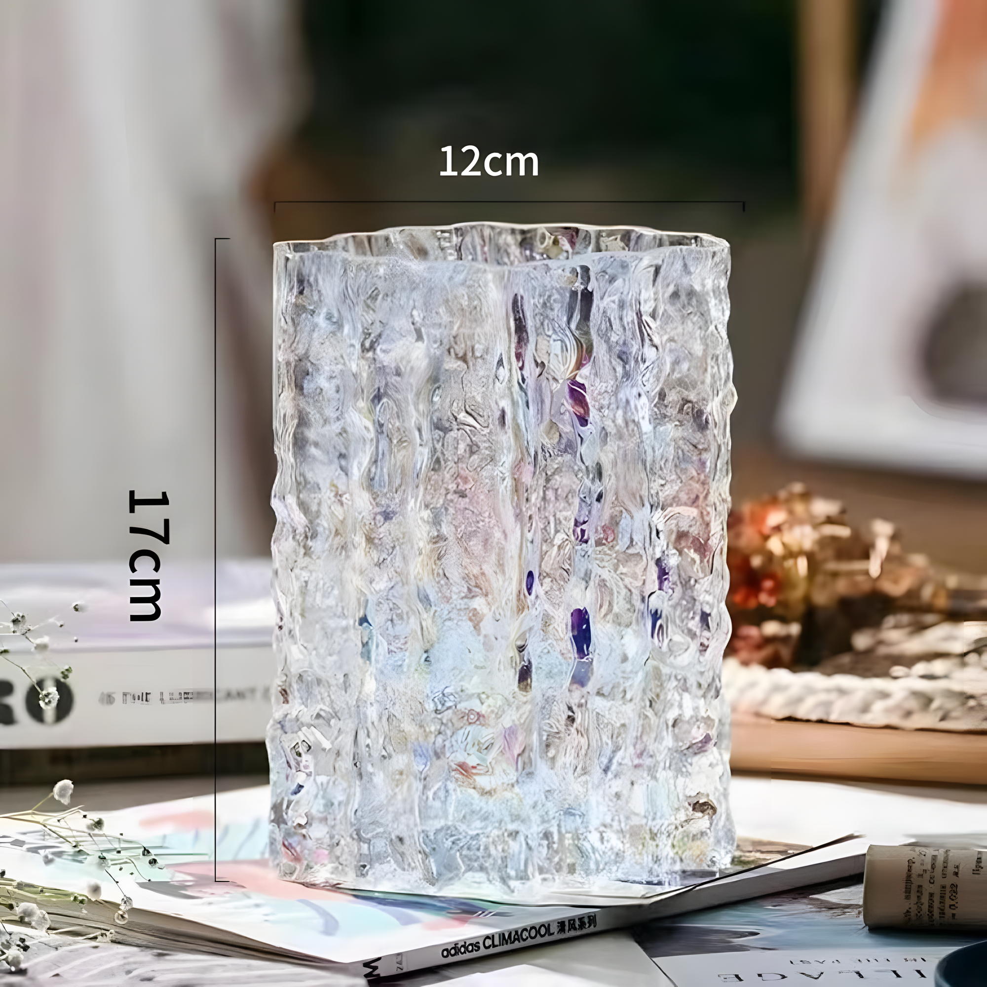 Ваза, 21 см , Стекло, Закаленное стекло, 1 шт