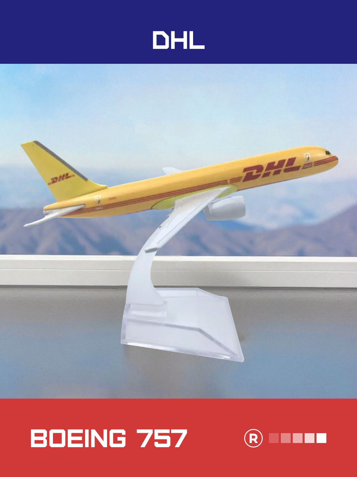 Металлическая модель самолета BOEING 757 DHL