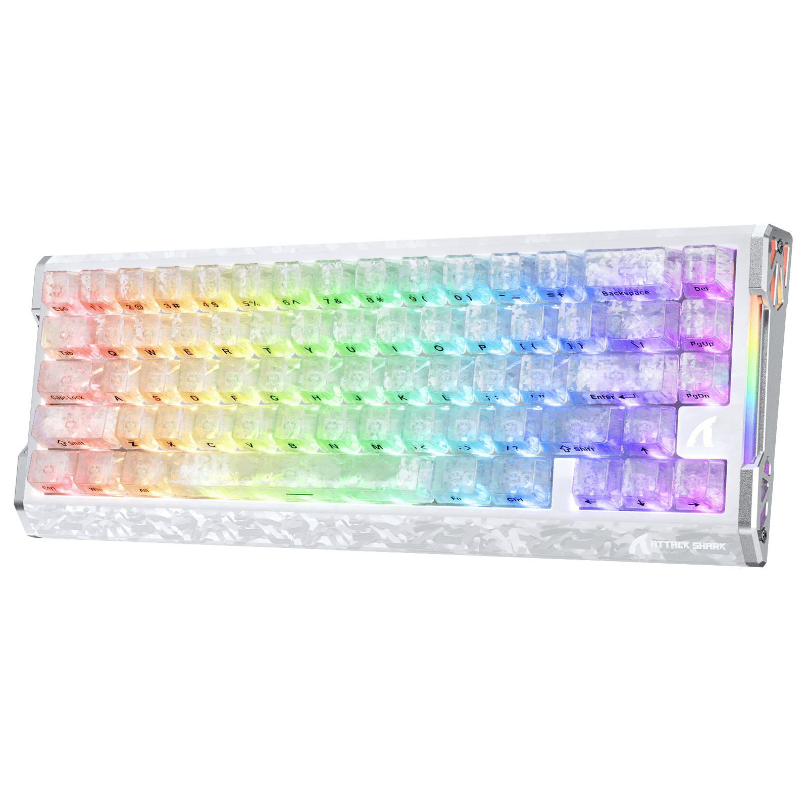 Проводная игровая клавиатура формата 60% с RGB подсветкой, магнитными переключателями на эффекте Холла, частотой опроса 8000 Гц и функцией Rapid Trigger, цвет: белый, совместимость с ПК и Mac