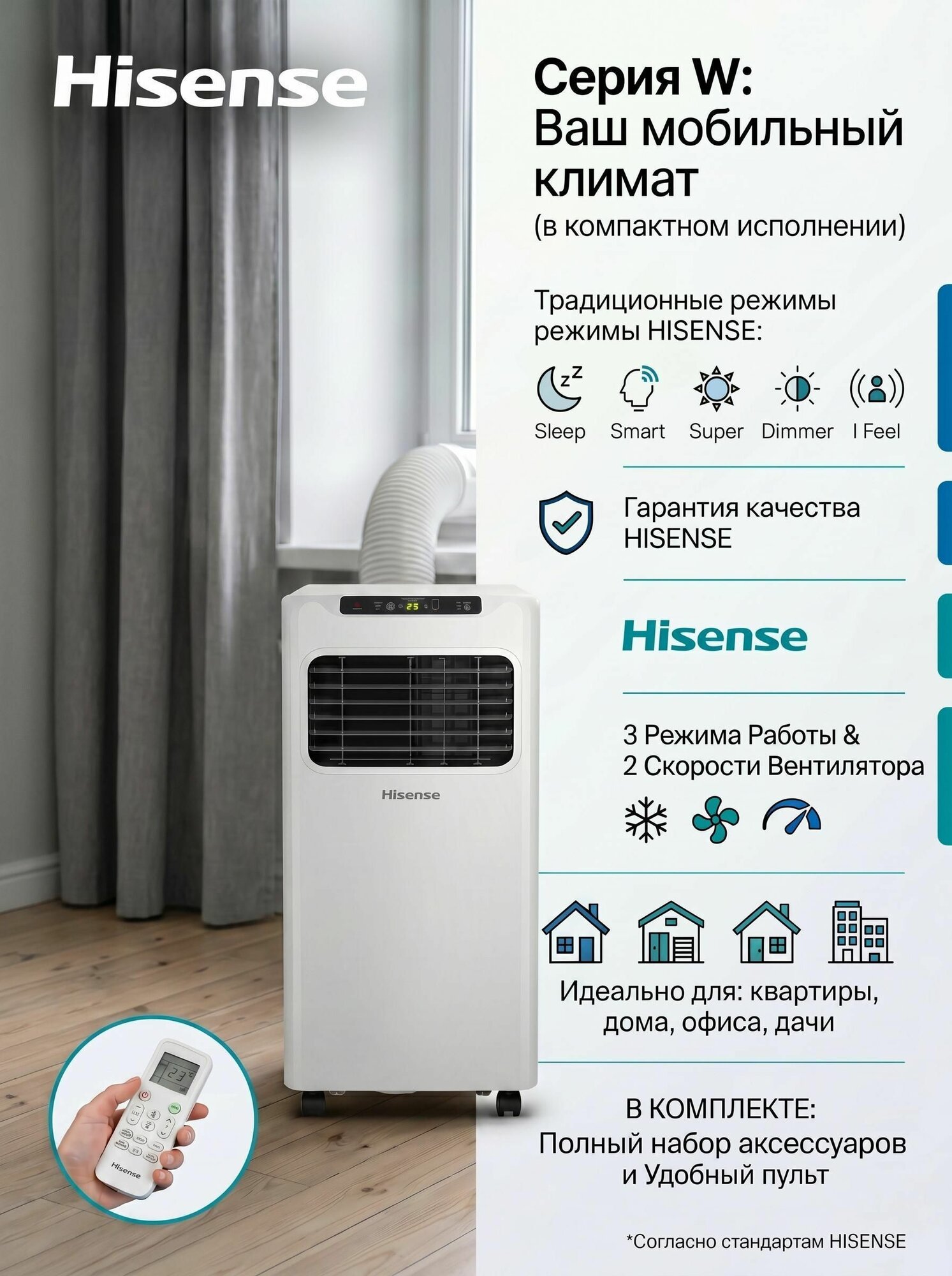 Кондиционер мобильный Hisense AP-07CR4GKWS00