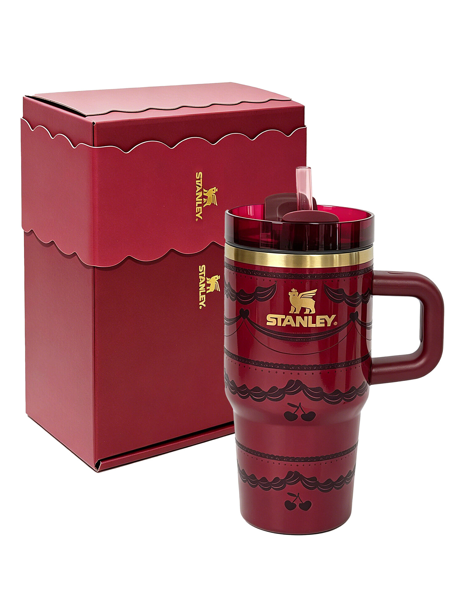 Термокружка Stanley Valentine’s Day Quencher H2.0,0.59 л (20 oz), с трубочкой, Red Velvet Cake