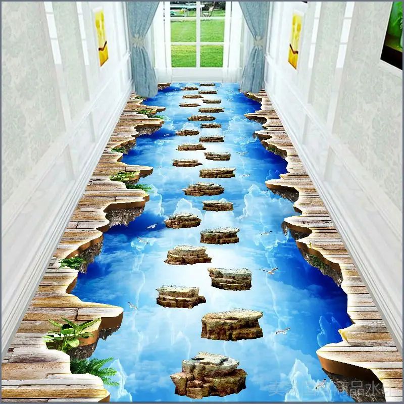 Ковер 80x200 см 3d-эффект фиолетовый